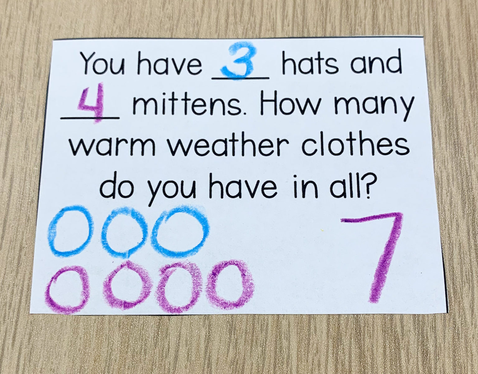 Word Problems with Monthly Crafts - Research and Play