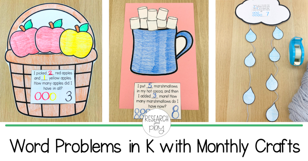 Word Problems with Monthly Crafts - Research and Play