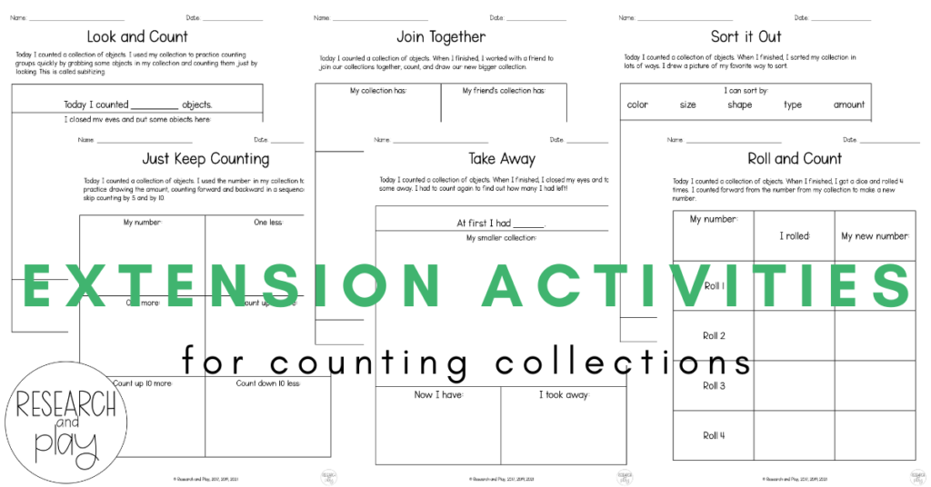Counting Collection Extension Activities - Research and Play