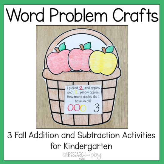 Word Problems with Monthly Crafts - Research and Play